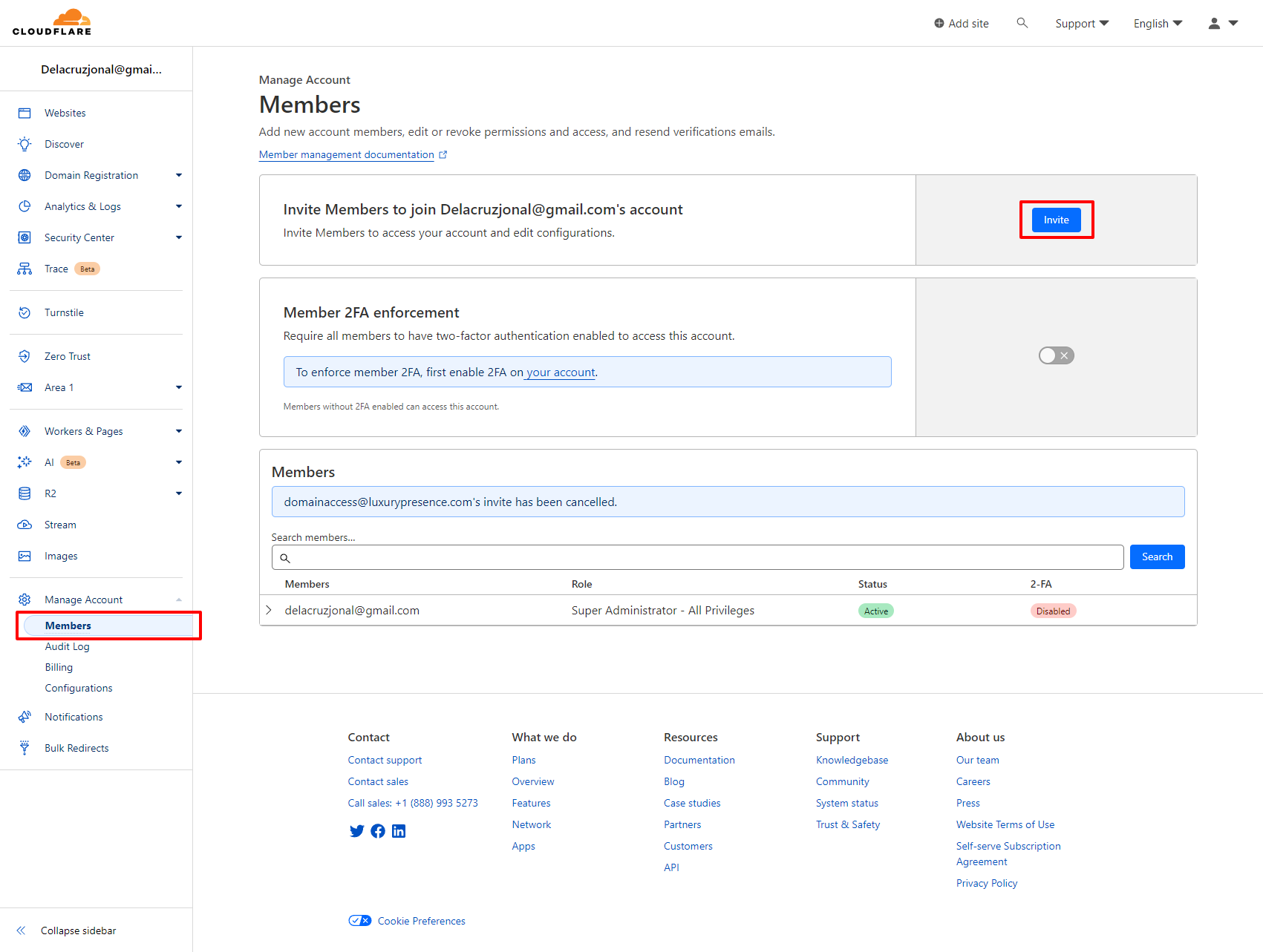 Domain Management: Share Access to Your Cloudflare Account | Luxury Presence Knowledge Base